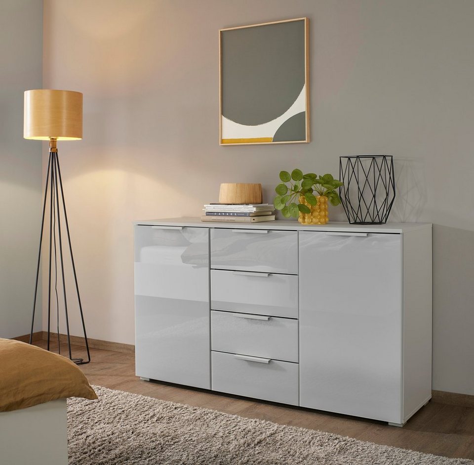 Rauch Kommode Koluna Mit Glasfront 4 Schubkästen Inkl 3er Set Filzboxen